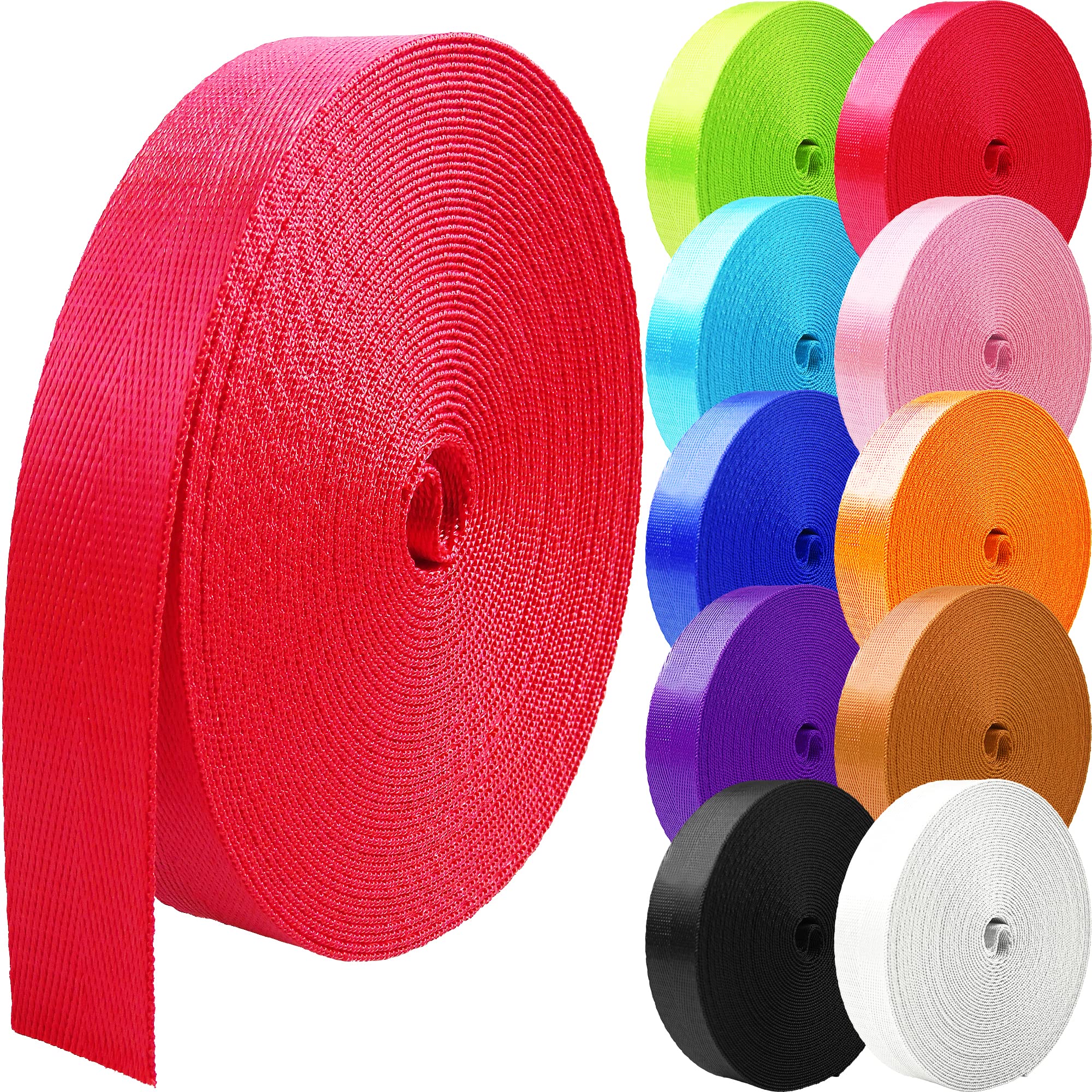 Grosun 10 Yards Nylon Webbing 1 inch 1.5 inch 2 inch Nylon Strap ...