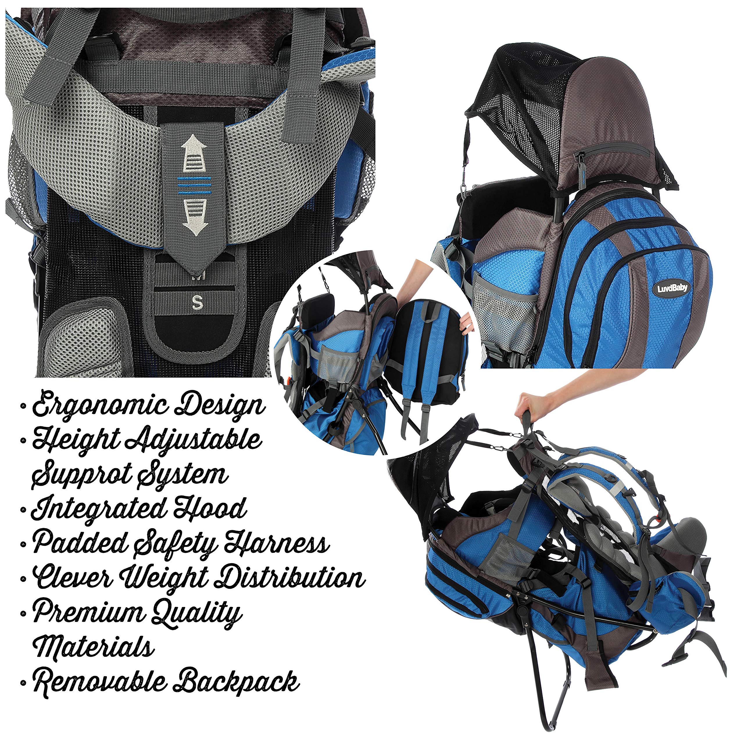 Luvdbaby Premium Baby Backpack Carrier with Removable Backpack - 2 in 1 ...