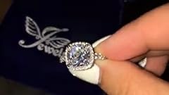 JewelryPalace Cushion 3ct CZ Engagement Rings For Women Cubic Zirconia Promise Halo Engagement ...