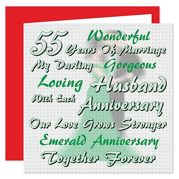 My Husband 55th Wedding Anniversary Card On Our Emerald Anniversary 