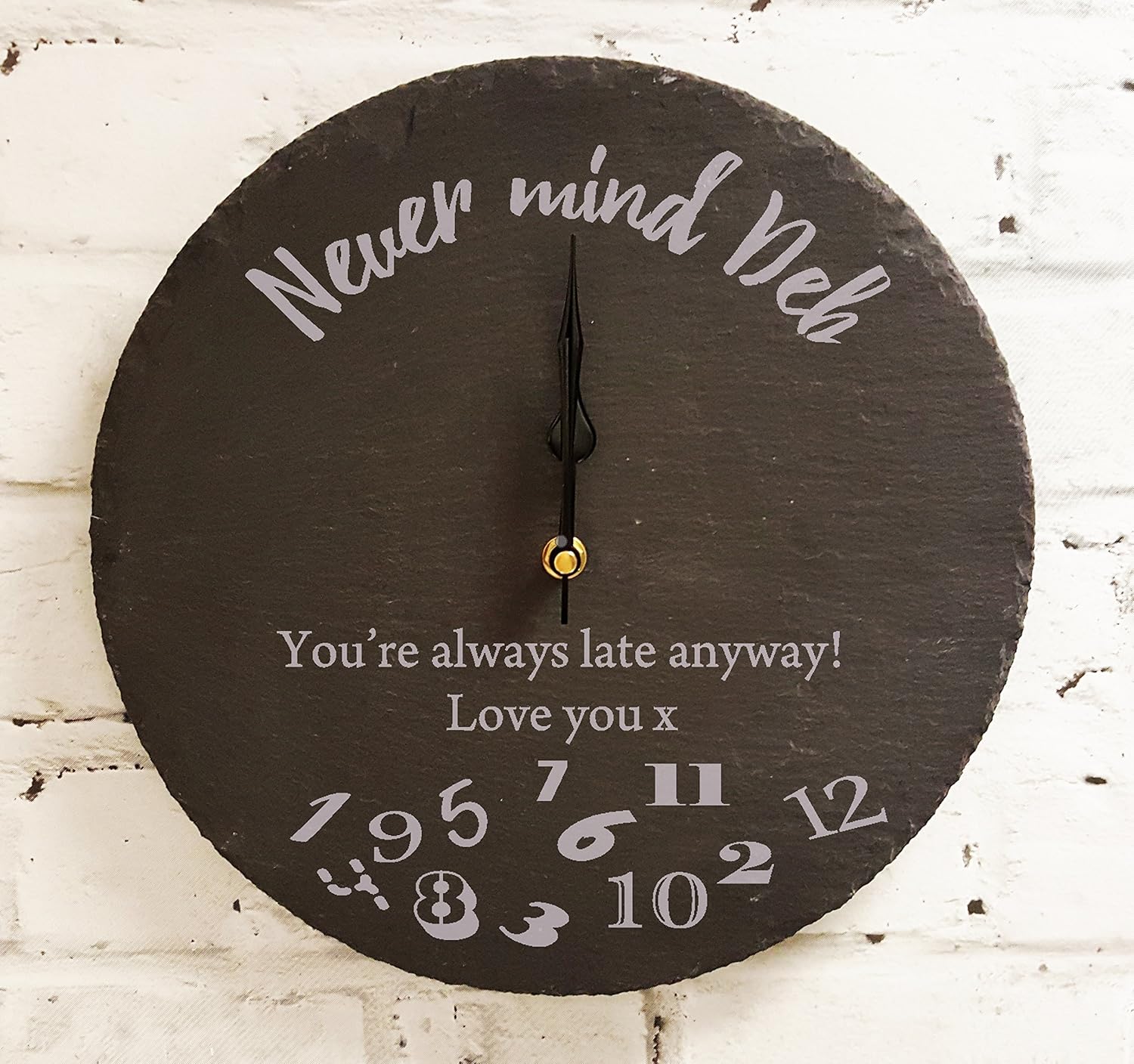 Personalised Slate Clock, Personalised Slate Clock, 30cm by 30cm Slate ...