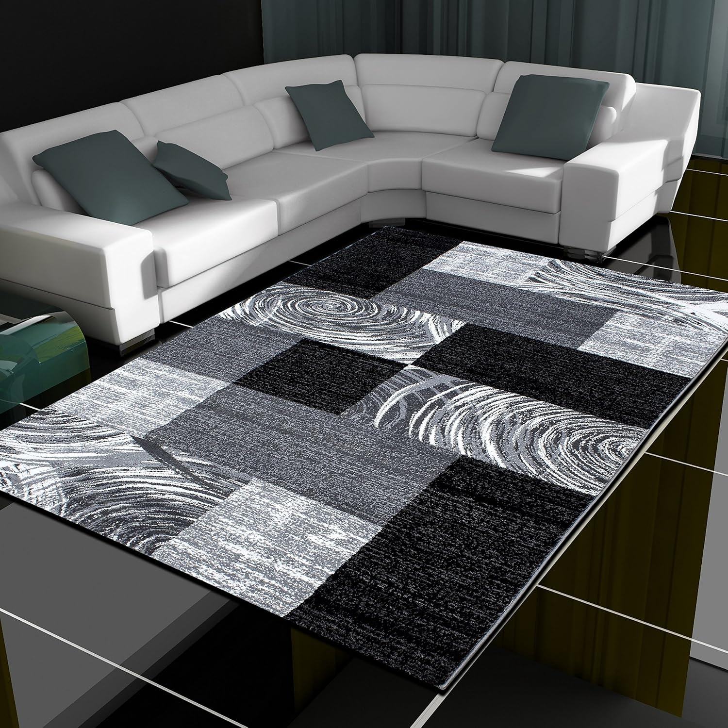 Tappeto moderno design patchwork a pelo corto soggiorno diversi colori ...