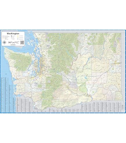 Laminated Map Large Detailed Administrative Map Of Washington State