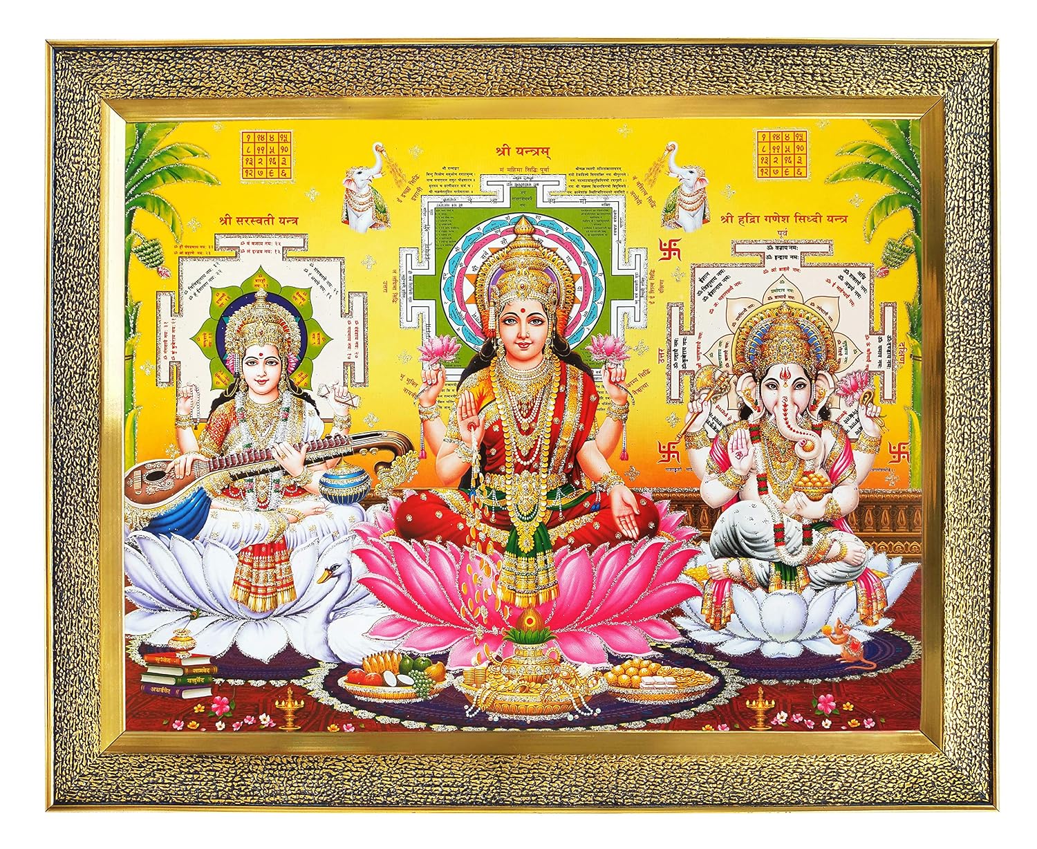 KHANNA laxmi/Lakshmi/mahalaxmi with Ganesh ji Saraswati maa Yantra on ...