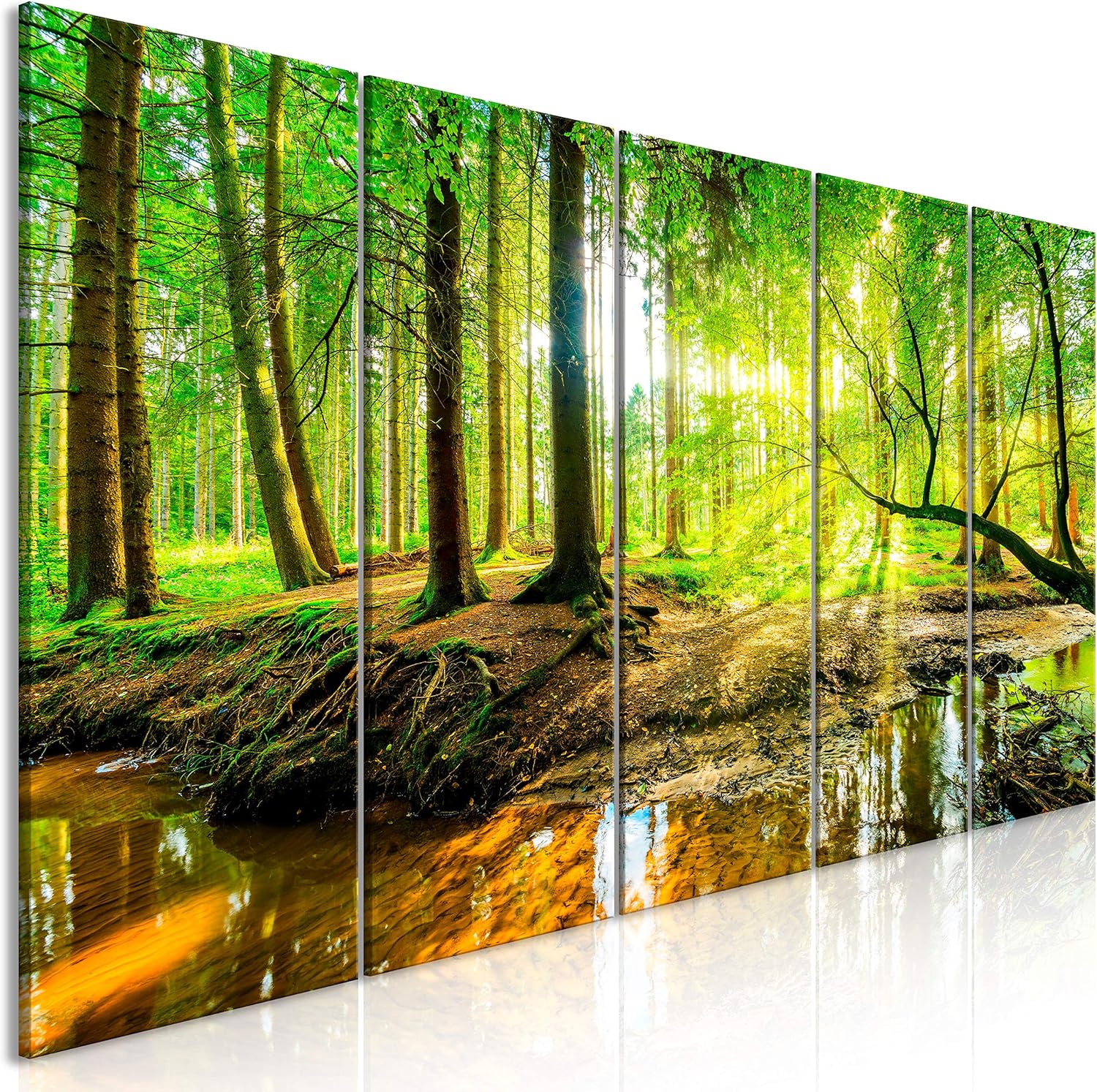 murando Quadro Foresta 200x80 cm 5 pezzi Stampa su tela in TNT XXL ...