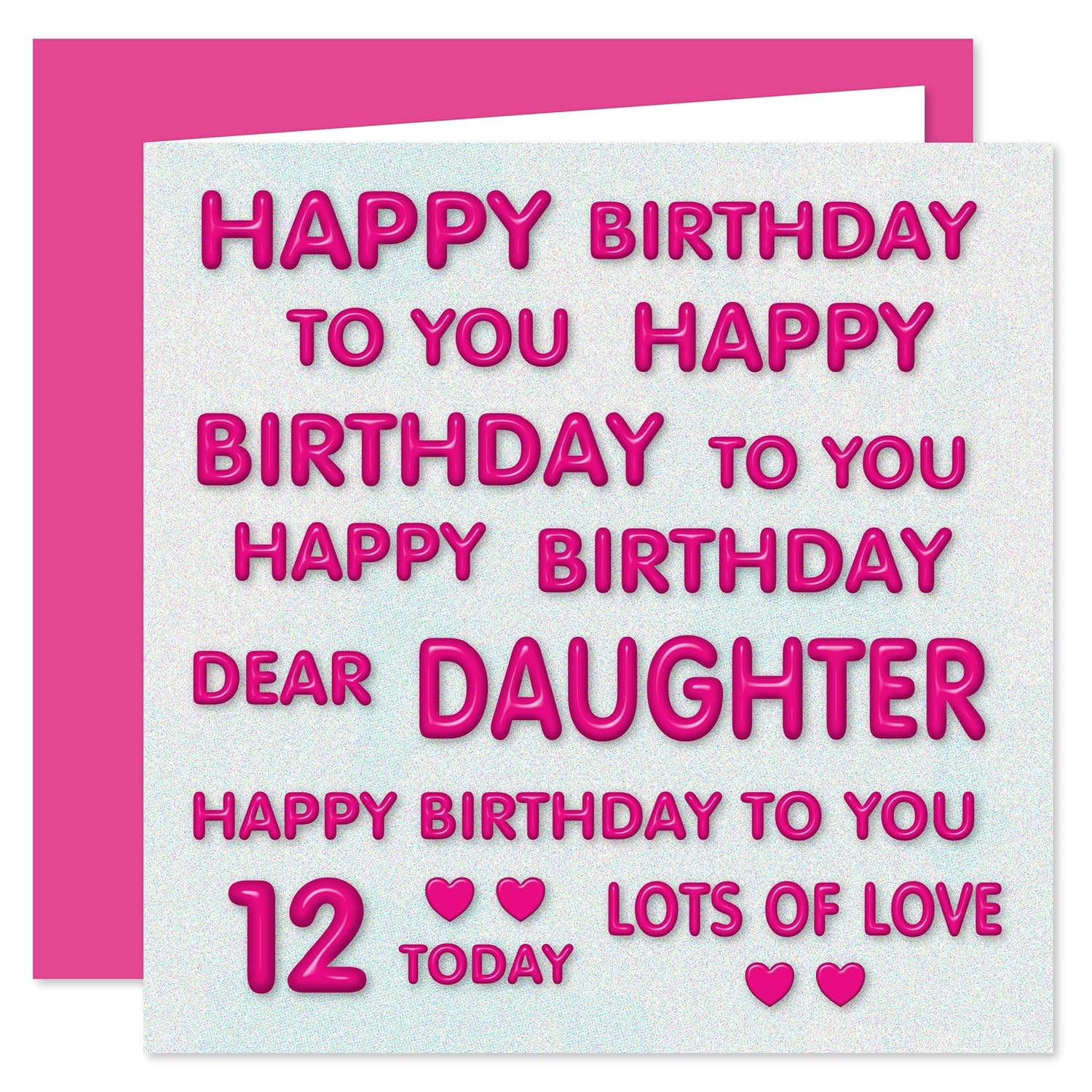 Daughter 12th Happy Birthday Card - Happy Birthday To You Dear Daughter ...