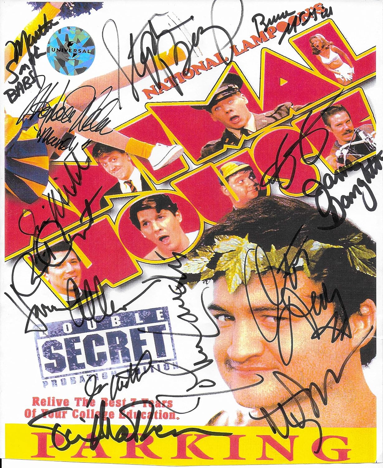 Animal House cast of 13 (includes press pass)- Original Autographed ...