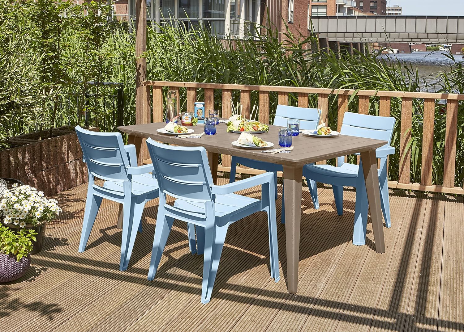 Keter Allibert Lima 160 Outdoor Garden Furniture Dining Table ...