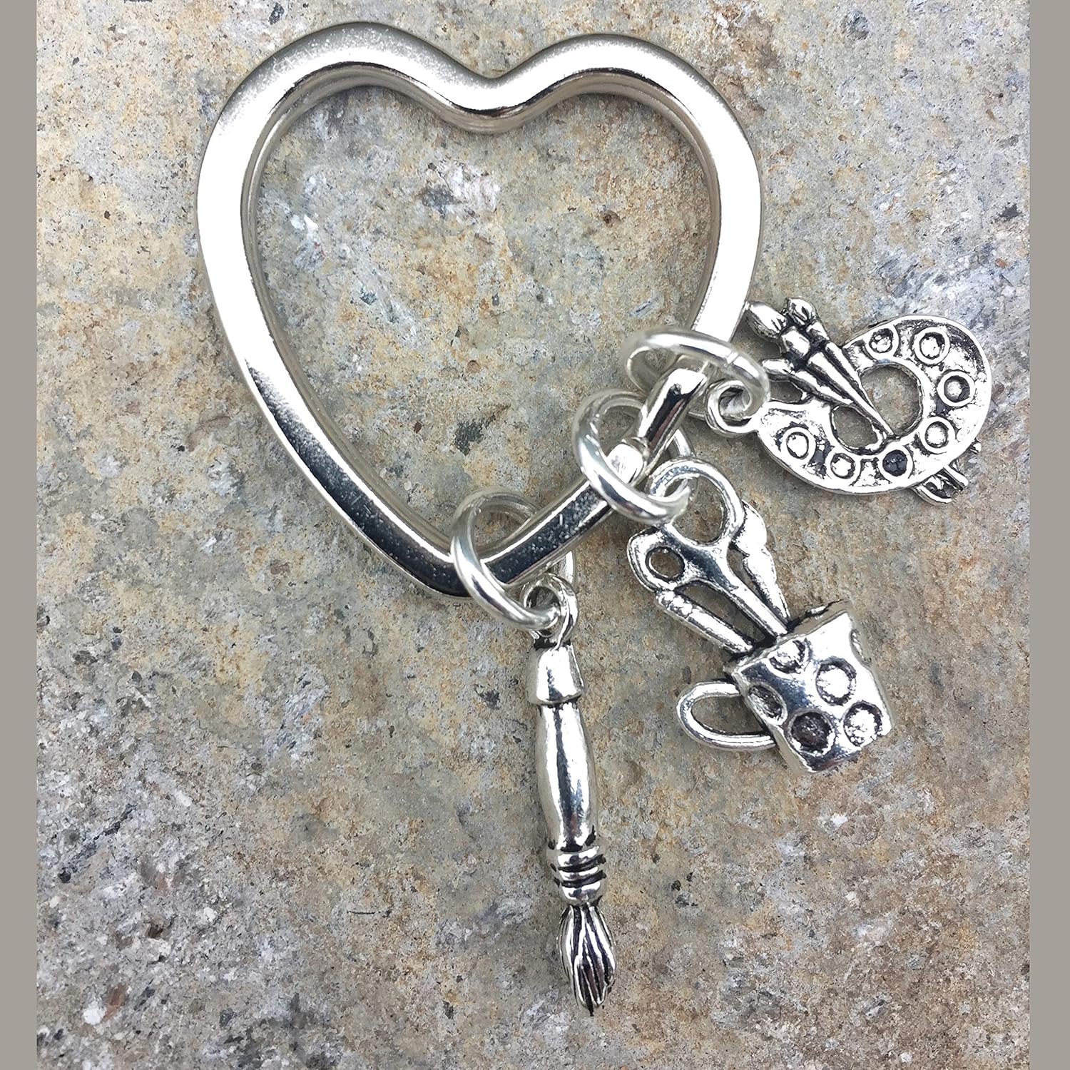 Artists Heart Key Ring, Handmade Key ring for Artist, Gift for Art ...