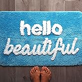 Amazon.com: Hello Beautiful Bath Mat Light Pink Blush Peach Coral Cute ...