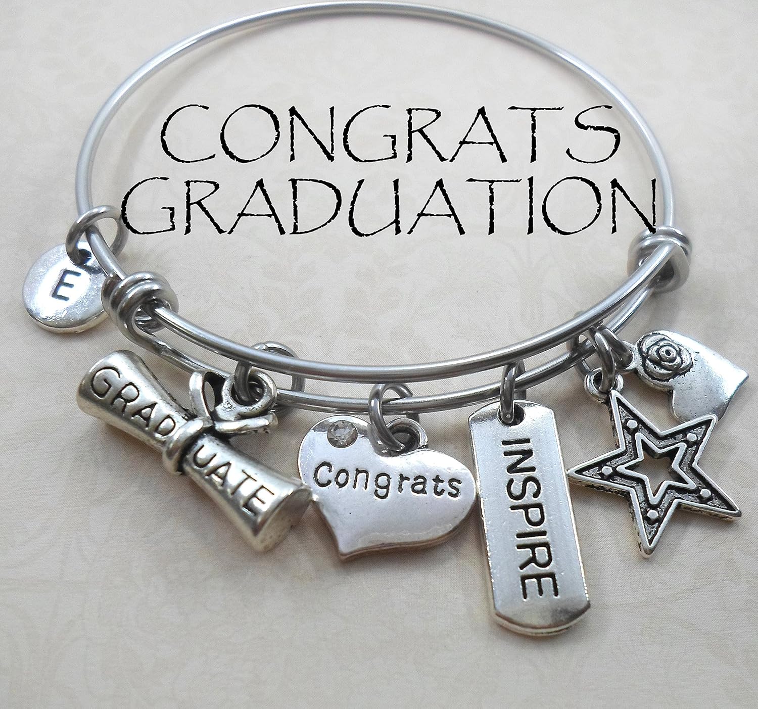 Amazon.com: Graduation Bangle Bracelet, Congrats, Inspiration, 4 Sizes ...
