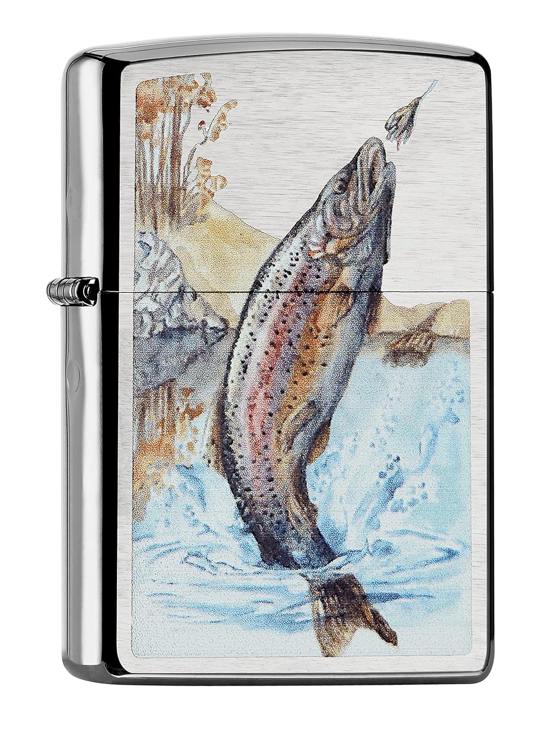 Amazon.com: Zippo "Fishing" Brushed Chrome Color Lighter: Home & Kitchen