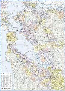 Amazon.com: San Franciso Bay Area Laminated Wall Map: Posters & Prints
