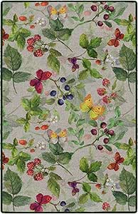 Amazon.com: Brumlow Mills Butterflies & Berries Green Kitchen Rug, 1'8 ...