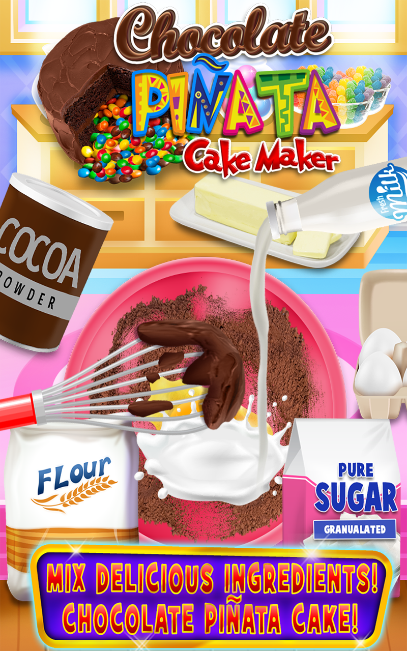 Chocolate Piñata Cake Maker - Kids Dessert Food & Rainbow Candy Games ...