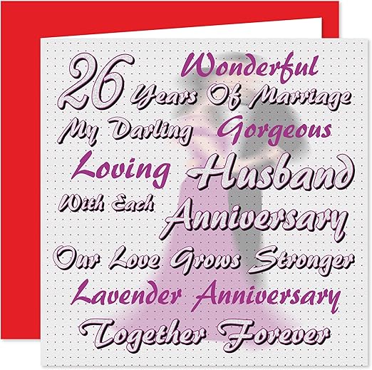 My Husband 26th Wedding Anniversary Card On Our Lavender Anniversary