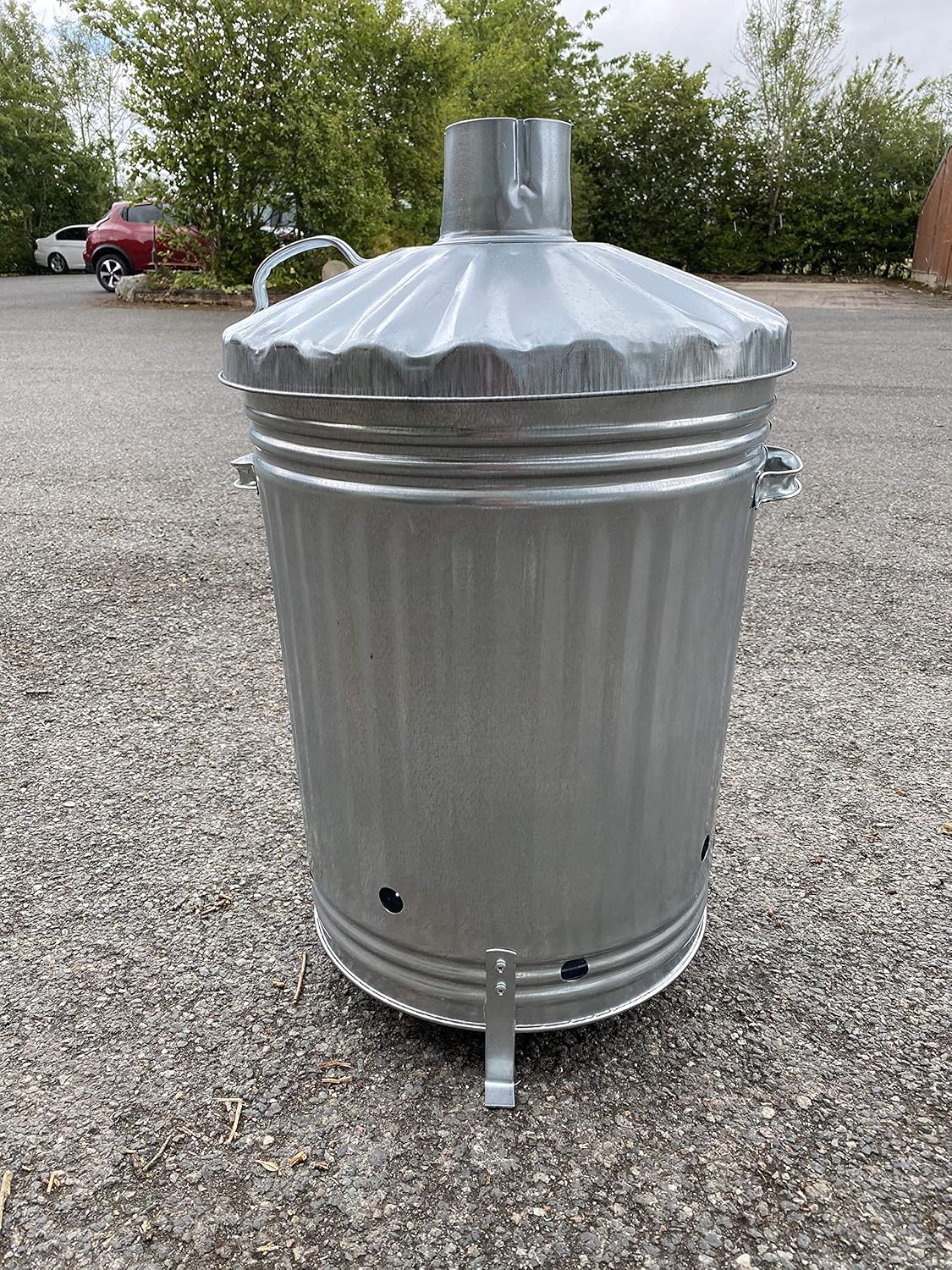 Home storage King large galvanised metal fire bin garden incinerator ...