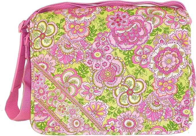 Amazon.com | VERA BRADLEY LARGE MESSENGER BAG - PETAL PINK Pattern ...