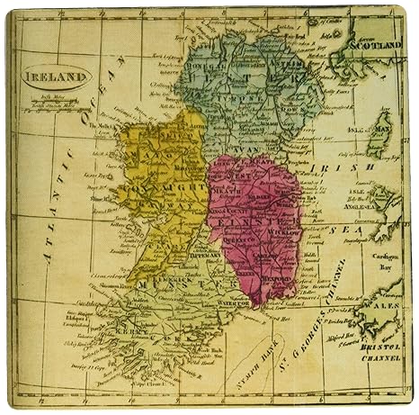 Amazon.com : 3dRose Print of 1808 Map of Ireland and Oceans Mouse Pad ...