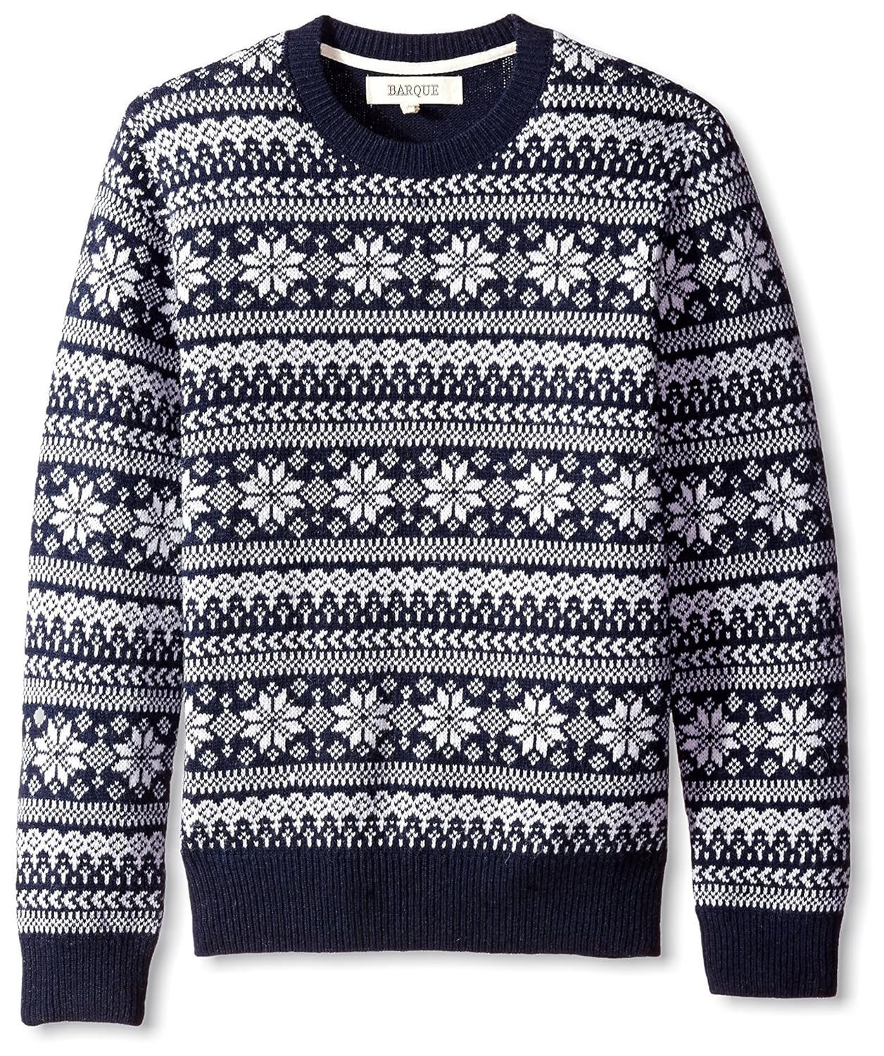 Barque Men's Snowflake Sweater, Navy, S: Amazon.in: Clothing & Accessories