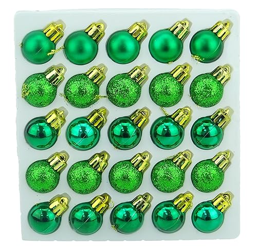 32 x 25mm Mini Christmas Baubles - RED - Christmas Tree Decorations ...