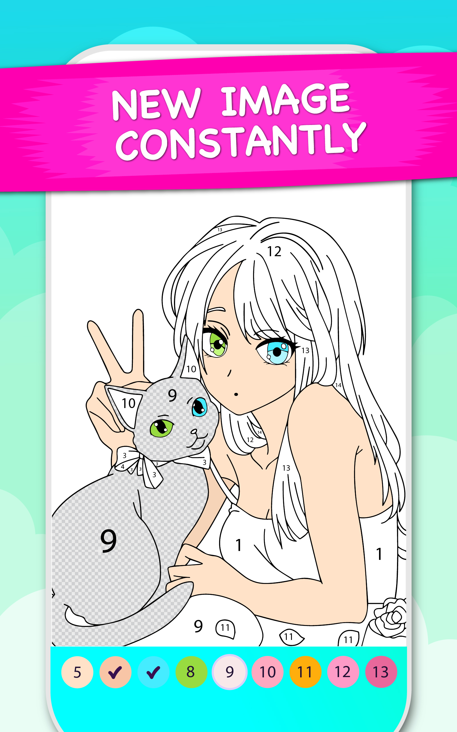 Amazon Anime Manga Color By Number Kawaii Coloring Book Apps