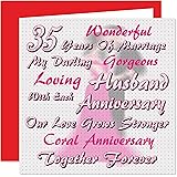 My Husband 35th Wedding Anniversary Card - On Our Coral Anniversary ...