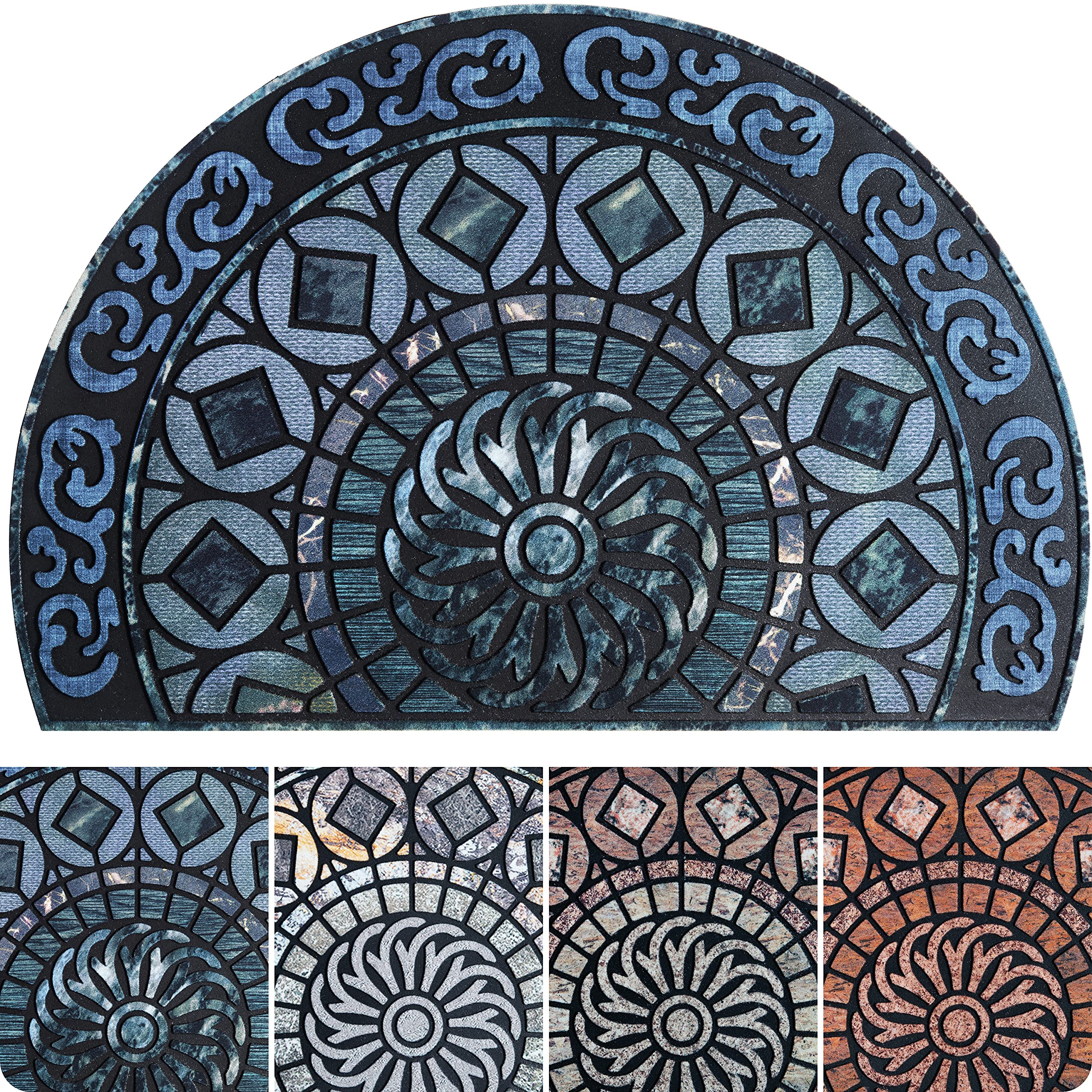 ubdyo Half Circle Rug - Front Door Mat Outside Entrance - Half Moon ...