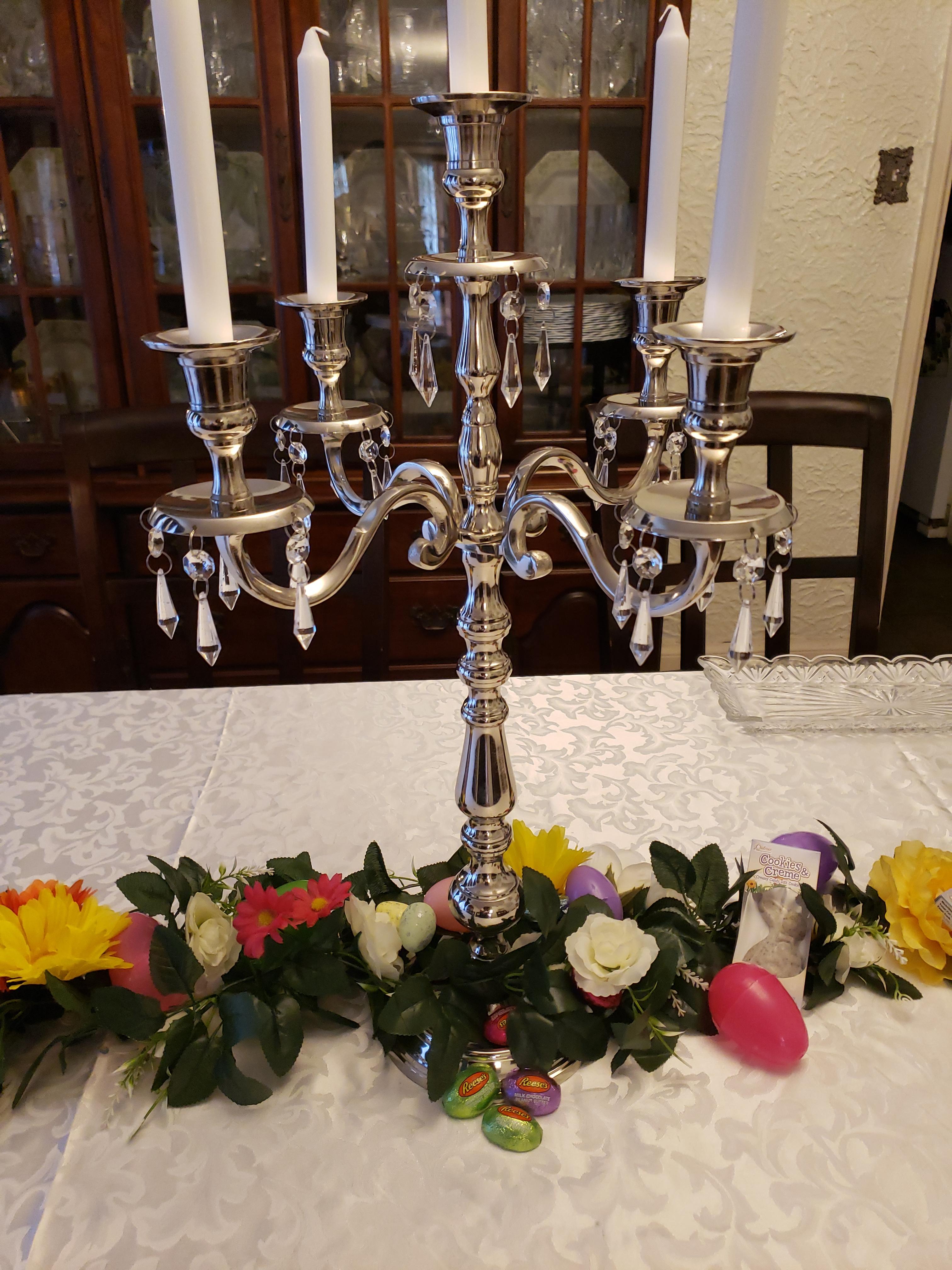 $10/mo - Finance Klikel Traditional 24 Inch Silver Candelabras 5 Candle ...
