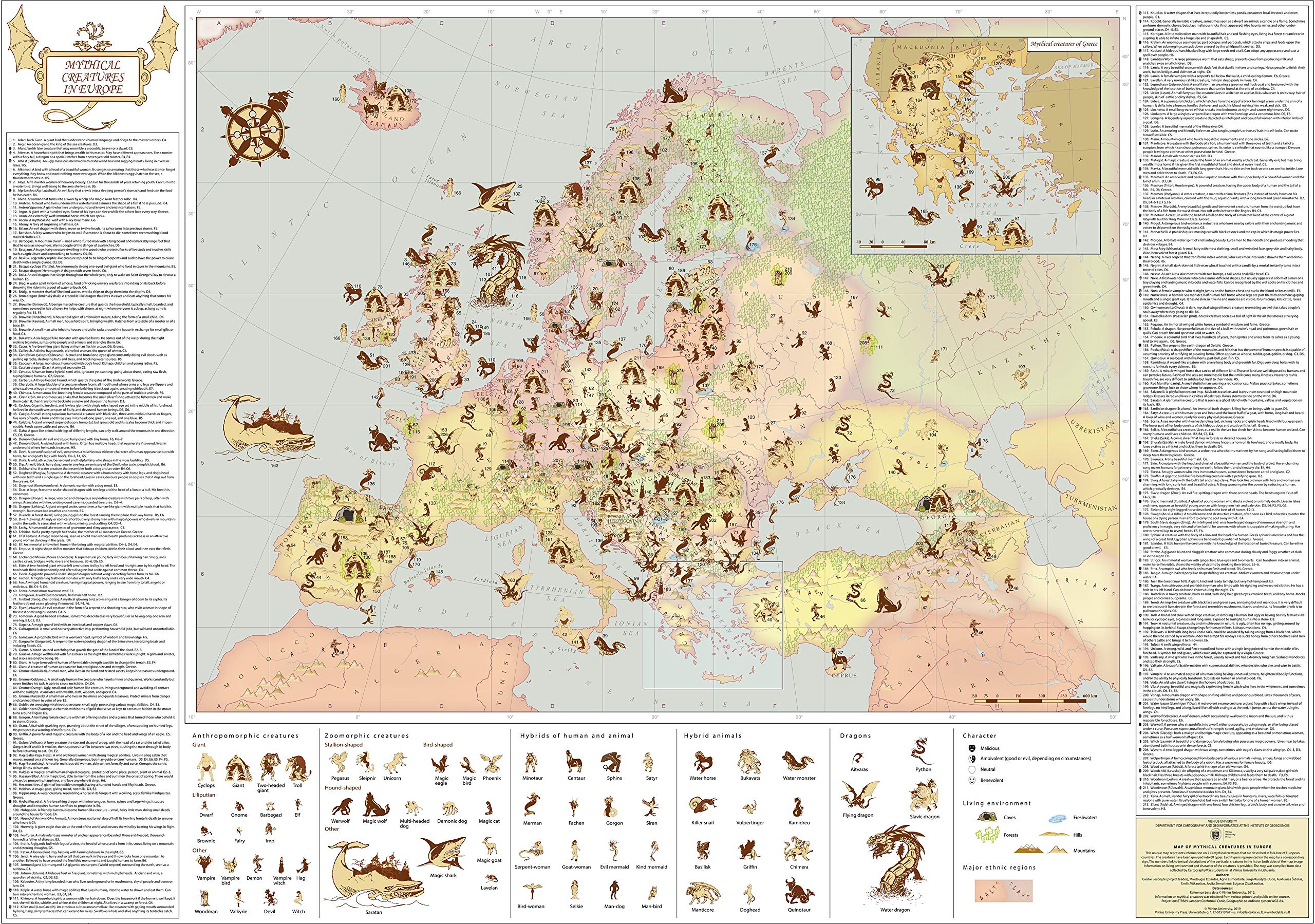 Map of the european mythical beasts : r/MapPorn