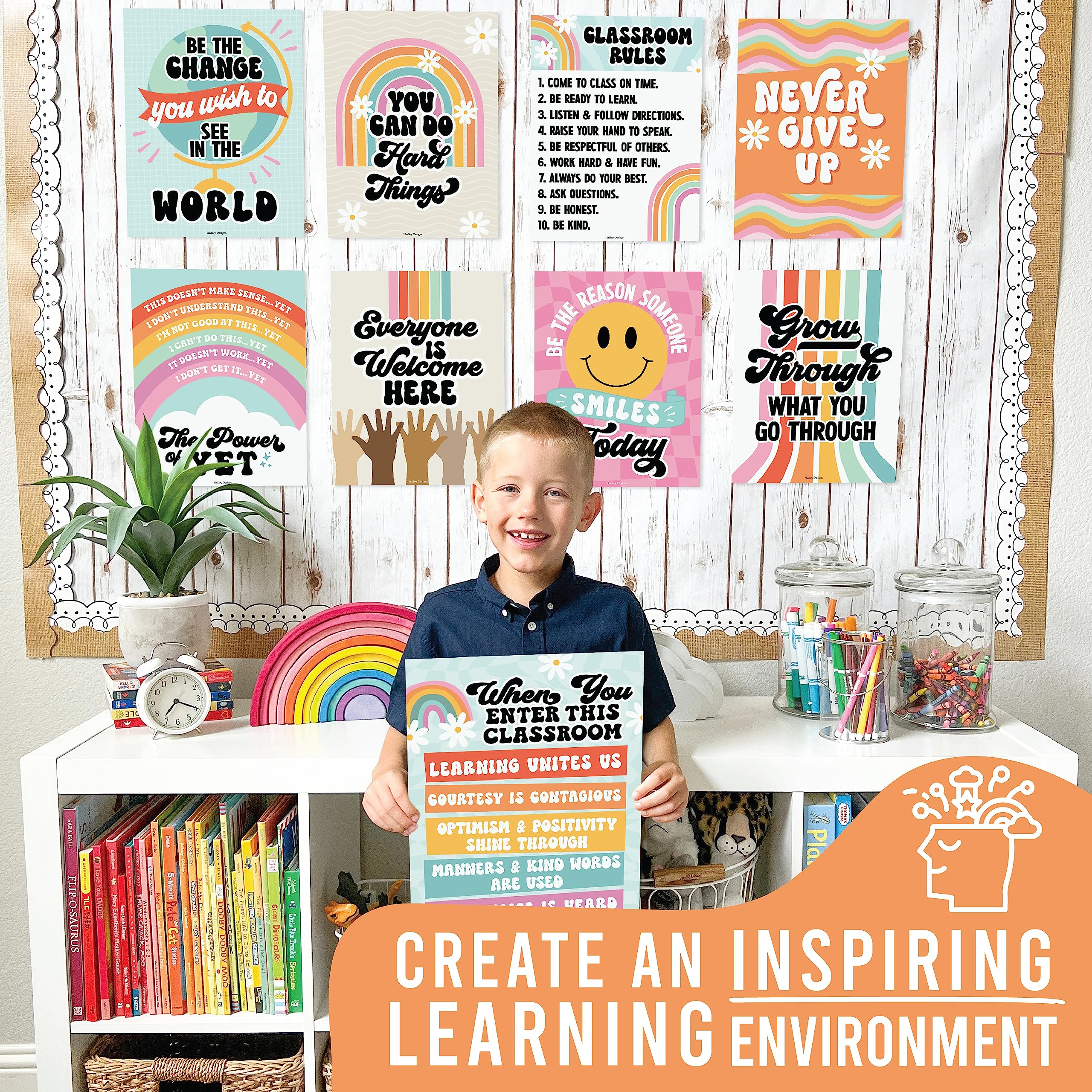 Mua Hadley Designs 9 Retro Classroom Decor - Welcome Sign Motivational ...