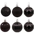 Amazon.com: Hallmark Black Shatterproof Christmas Ornaments Set, 24 ...