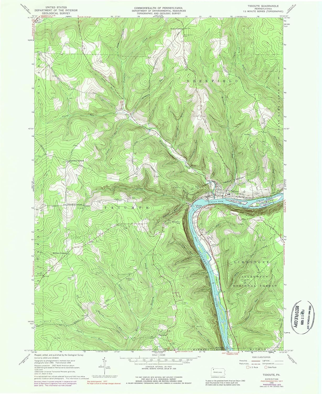 Amazon.com : YellowMaps Tidioute PA topo map, 1:24000 Scale, 7.5 X 7.5 ...
