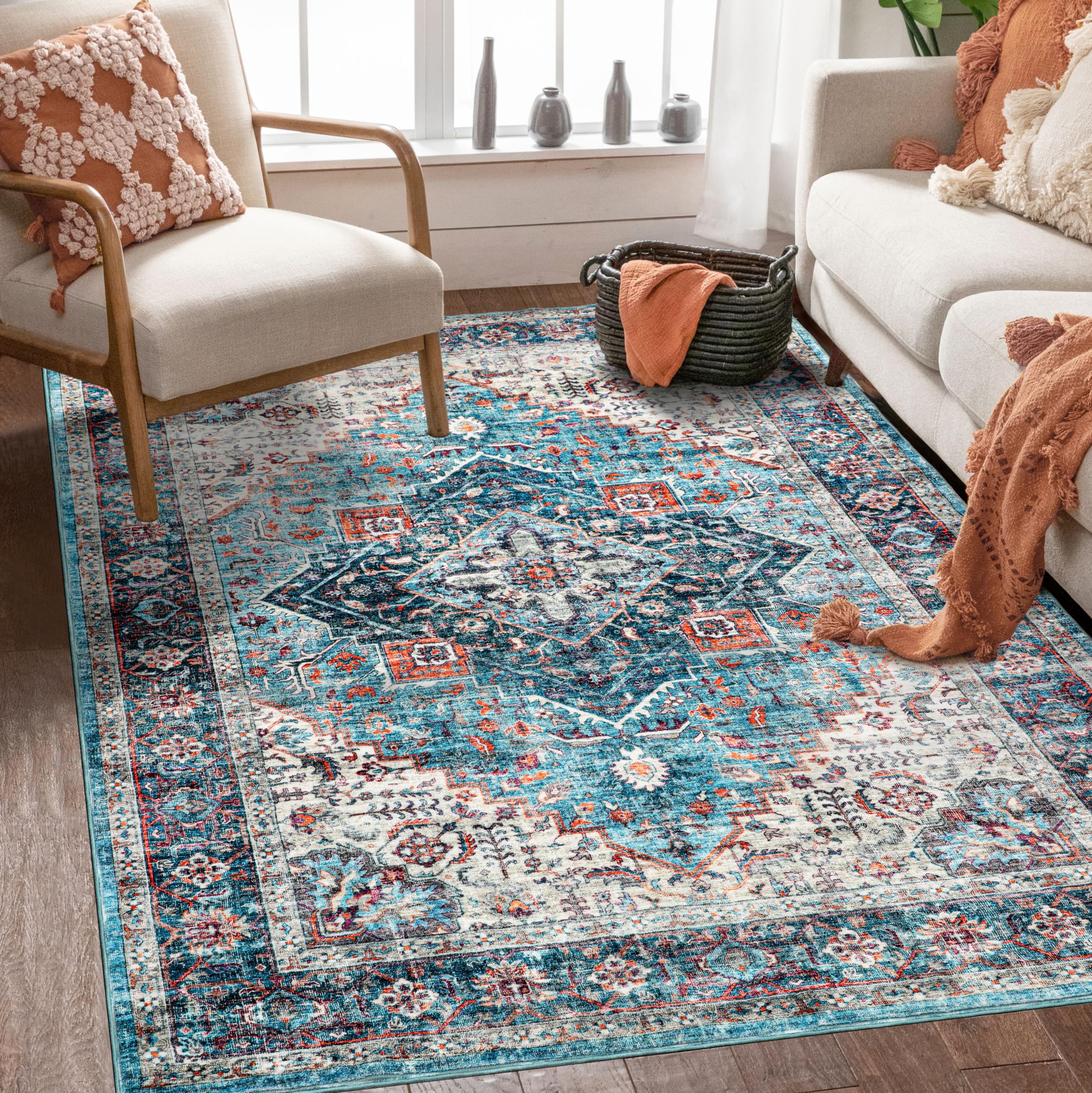 Hatppto 4x6 Area Rugs, Soft Rug Indoor Floor Carpet Stain Resistant ...