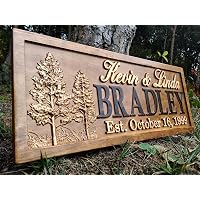 Amazon.com: Rustic Wedding Signs Wood Wall Art Personalized Couples ...
