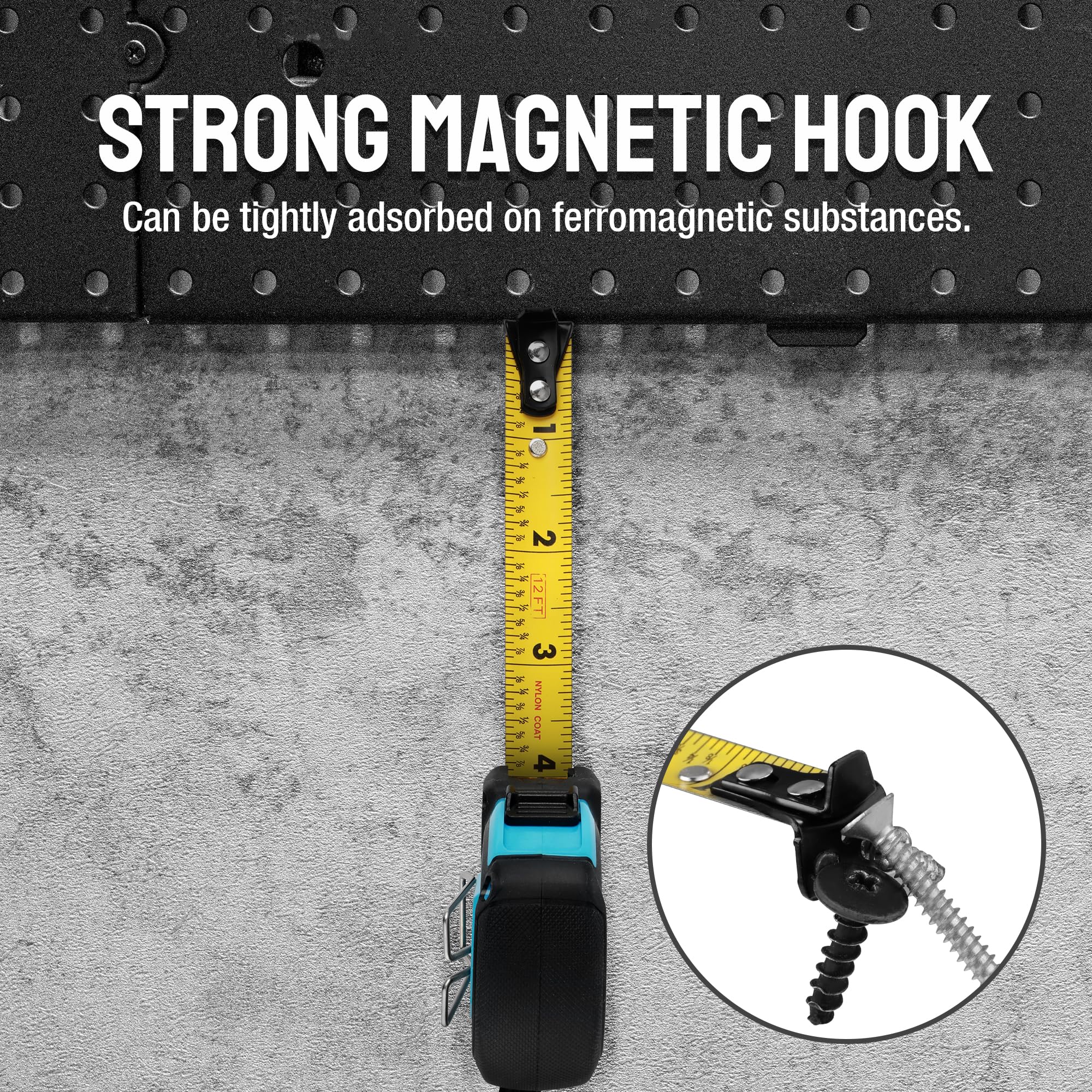 Mua DURATECH Magnetic Tape Measure 12FT with Fractions 1/8, 2 Pack ...