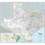 48x52 Texas State Official Executive Laminated Wall Map: TX Dept of ...
