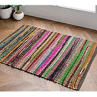 Amazon.com: Eco Friendly 100% Recycled Cotton Colorful Chindi Rug (24 ...