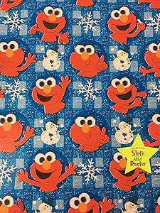 Amazon.com: Sesame Street Elmo Christmas Gift Wrapping Paper -40 Square ...
