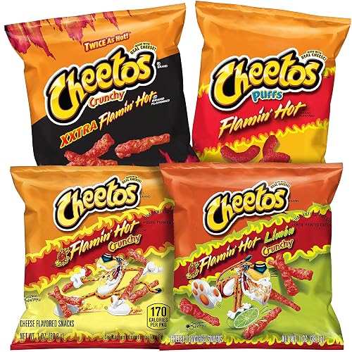 Cheetos Flamin' Hot Mix Cheese Snacks, Variety Pack (Pack of 40) in ...