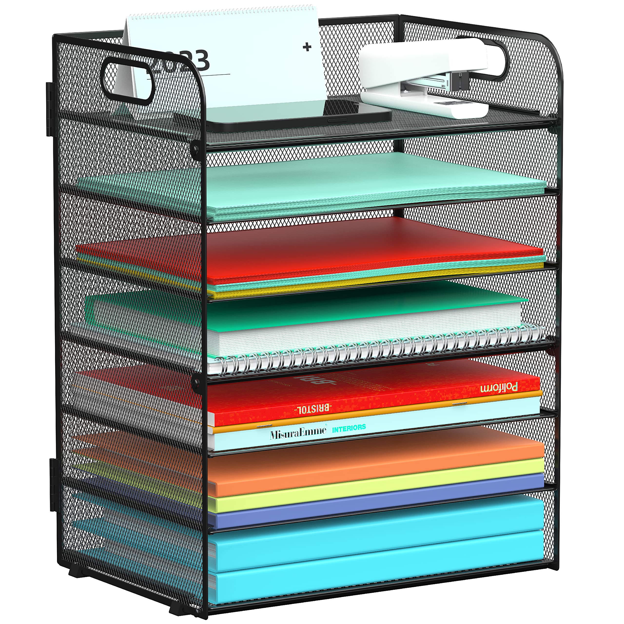 Sinboun Letter Tray Paper Organizer 7-Tier Mesh Desk File Organizer ...