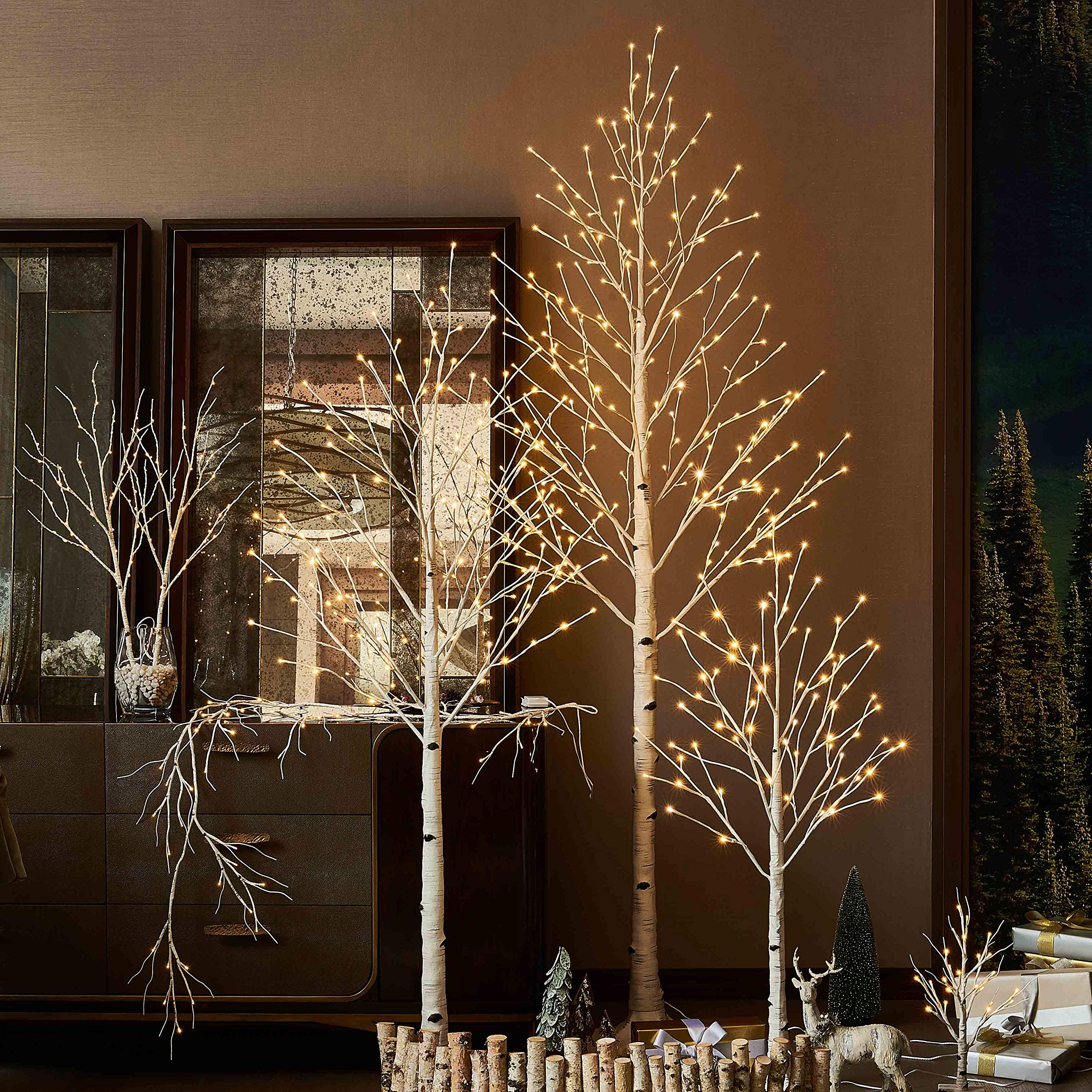 Hairui Lighted White Birch Tree 6FT 128L for Christmas Holiday Easter ...
