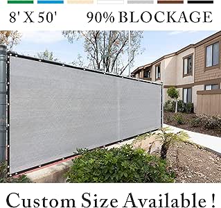 Amazon.com : Royal Shade 8' x 50' Grey Fence Privacy Screen Windscreen ...
