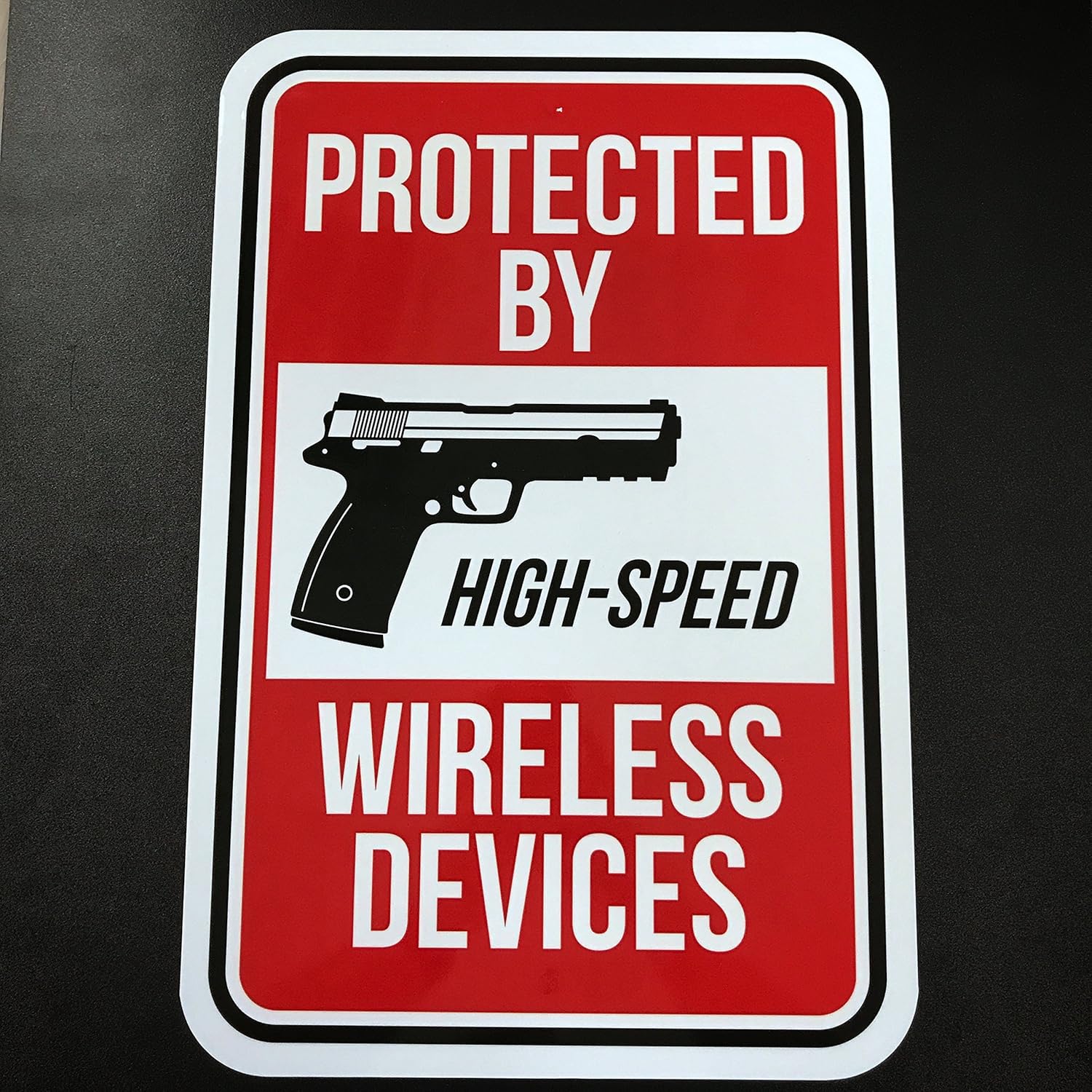 Amazon.com: Protected By High Speed Wireless Devices - Metal Sign ...