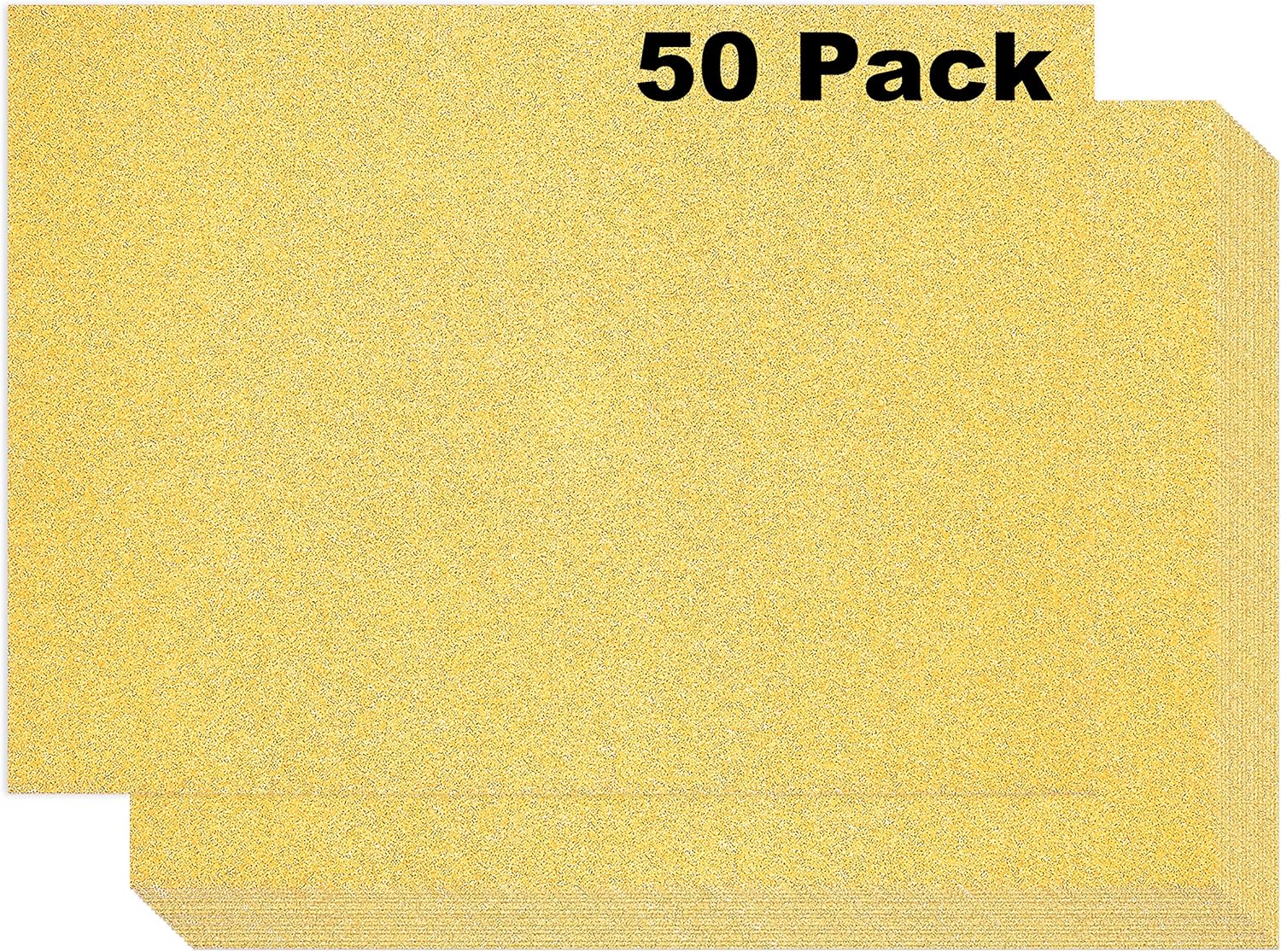 Amazon.com: 50 Gold Glitter Paper - Double Sided Non-Adhesive Glitter ...