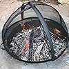 Sunnydaze Easy-Opening Fire Screen, Heavy-Duty Fire Pit Spark Screen ...