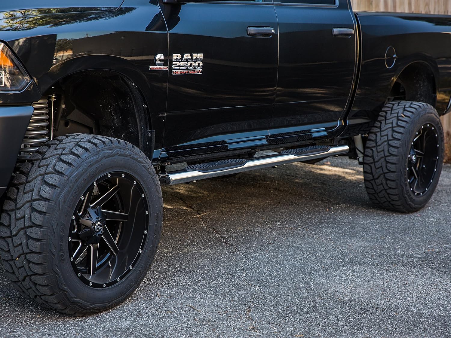 423309B Ionic 5 Black Steel Oval Nerf Bars 2009-2018 Dodge Ram Crew Cab ...