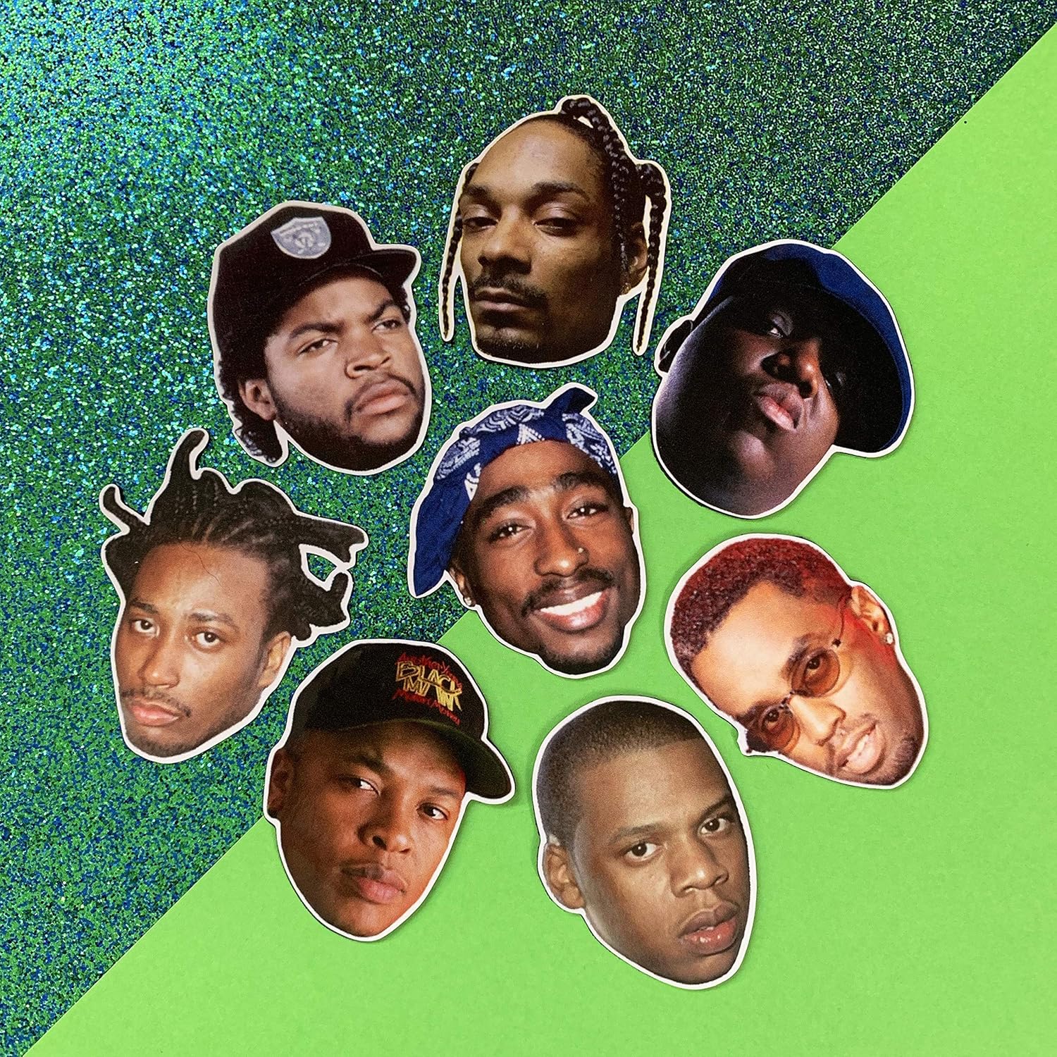 Amazon.com: 90s Gangsta Rap - Fridge Magnets Set - 8 ct 2 x 1.5": Handmade