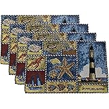 Amazon.com: Carolina Lighthouses Washable Vinyl Placemats Set of Four ...