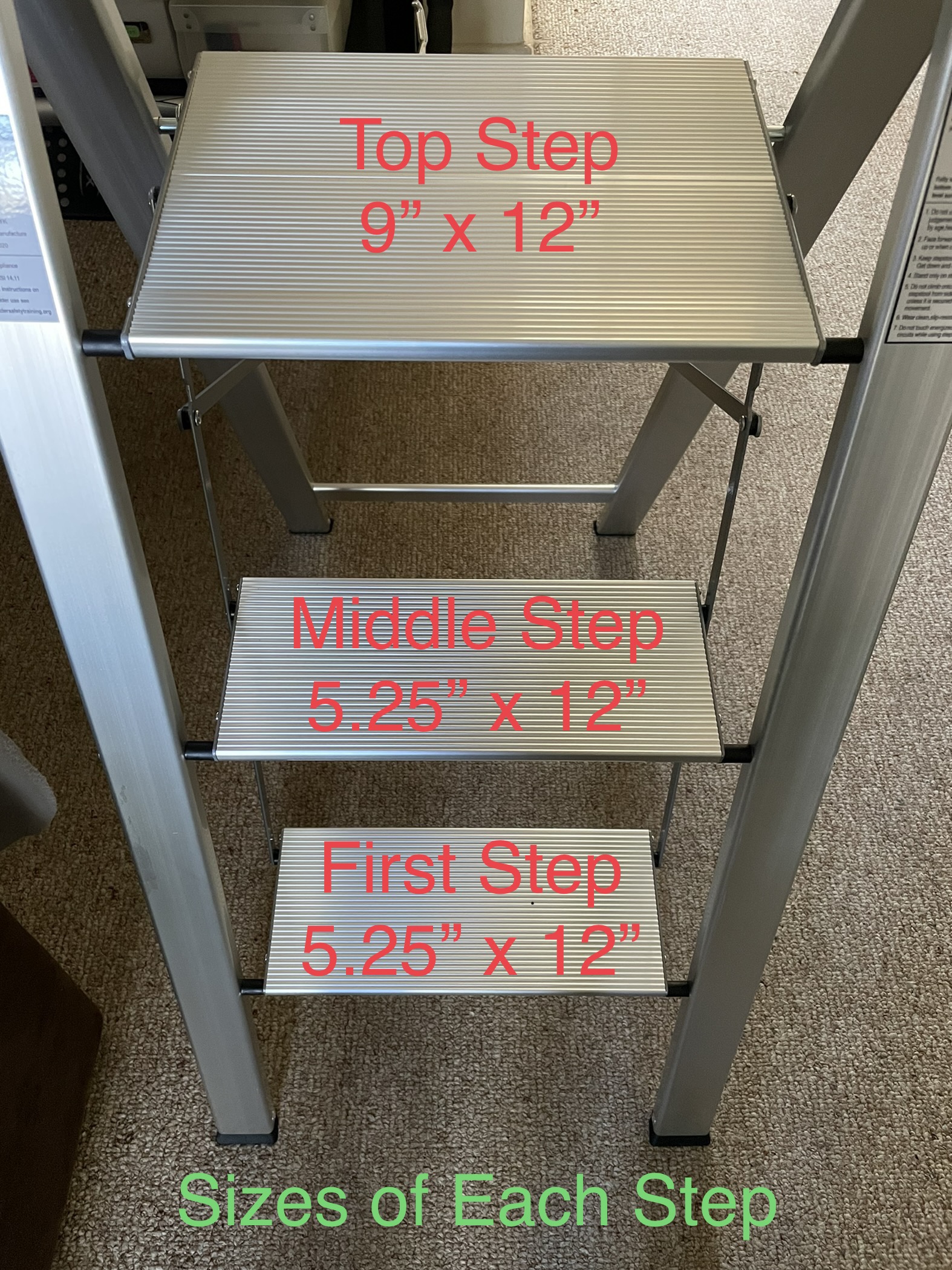 $10/mo - Finance TOOLF Step Ladder, 3 Step Aluminium Folding Ladder ...